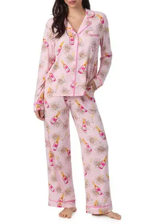ROOM SERVICE Print Pajamas - Pink Champagne Multi