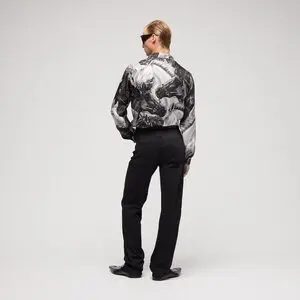 Gucci Printed Gg Silk Twill Jacquard Shirt