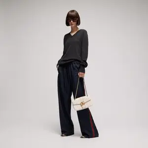 Gucci Embroidered Cashmere V-neck Sweater