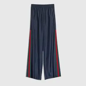 Gucci Technical Silk Poplin Pants With Web