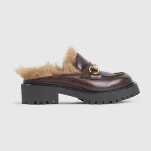 Gucci Mule With Horsebit And Lug Sole Leather