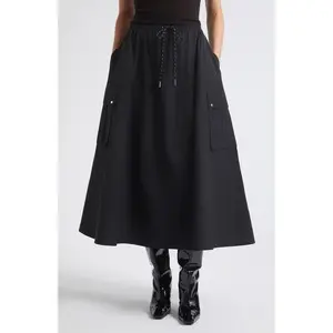TOCCIN Elodie Drawstring Cargo Midi Skirt - Jet