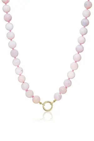 ANNA MACCIERI ROSSI Kunzite Beaded Necklace With Yellow Gold Clasp - Pink
