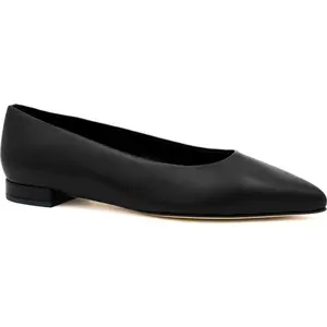 AMALFI BY RANGONI Tango Leather Skimmer Flat Black
