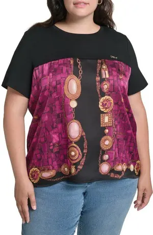 Karl Lagerfeld Paris Placed Print Top