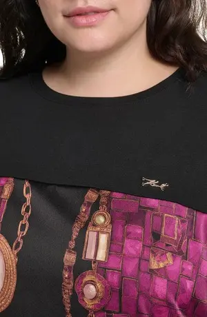 Karl Lagerfeld Paris Placed Print Top