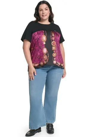 Karl Lagerfeld Paris Placed Print Top