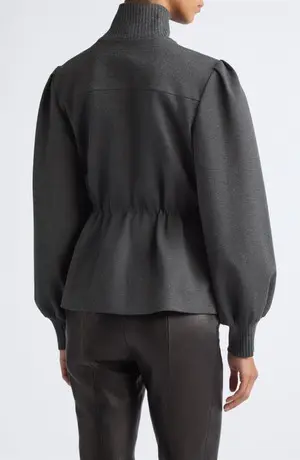 TOCCIN Ida Drawstring Waist Zip Jacket