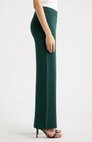 Anne Klein Embellished Sweater Knit Pants - Pine Forest