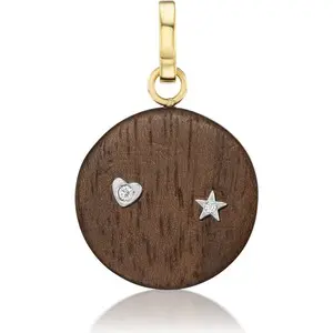 ANNA MACCIERI ROSSI Ora Wood Heart & Star Charm - Brown