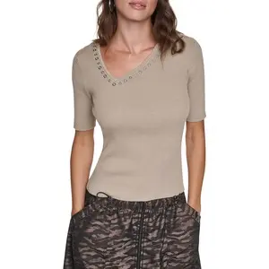 Dkny Grommet Rib Sweater Putty