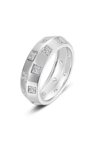 Lafonn Barrel Beat Band Ring - White/silver
