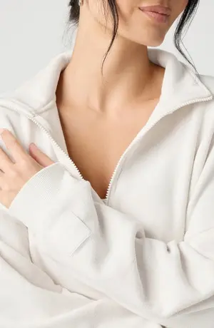 FLORENCE BY MILLS Polar Fleece Quarter Zip Sweatshirt - Jet Stream