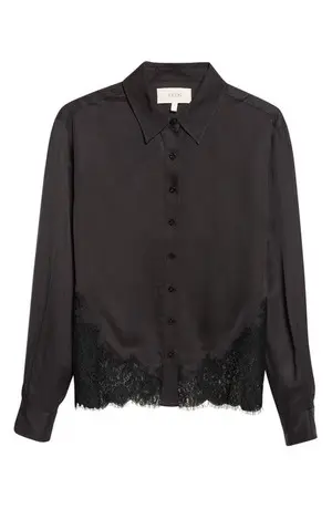 TOCCIN Toni Button Down Shirt With Lace Hem