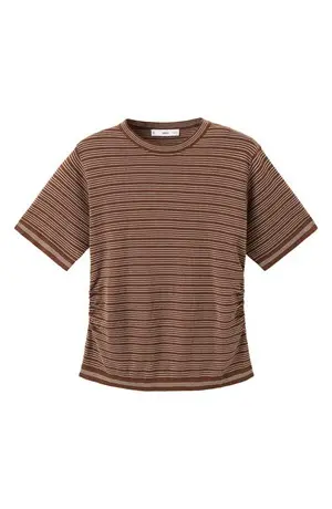 Mango Stripe Short Sleeve Sweater