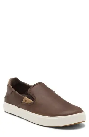 Olukai Lae'ahi 'ili Leather Slip-on Sneakers - Dark Java/dark Java