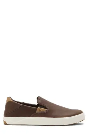 Olukai Lae'ahi 'ili Leather Slip-on Sneakers - Dark Java/dark Java