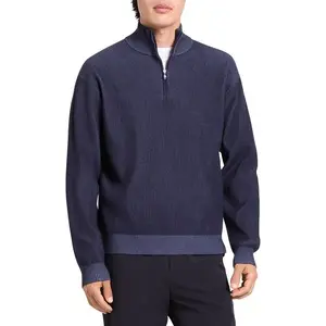 Theory Lightweight Bilen Performance Quarter Zip Sweater Baltic