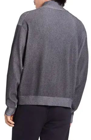 Theory Lightweight Bilen Performance Quarter Zip Sweater - Charcoal