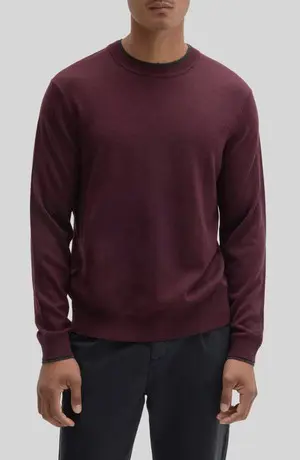 Robert Barakett Thomas Crewneck Sweater Deep Bordeaux