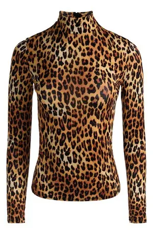 Alice + Olivia Delaina Long Sleeve Mock Neck Top