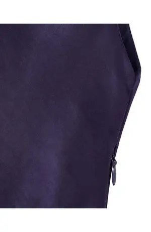 Mango Shoulder Pad Sleeveless Satin Midi Dress