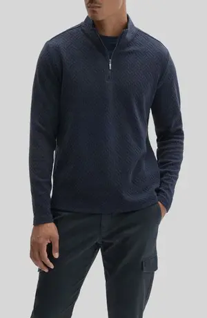 Robert Barakett Avila Quarter Zip Pullover - Dark Caspian