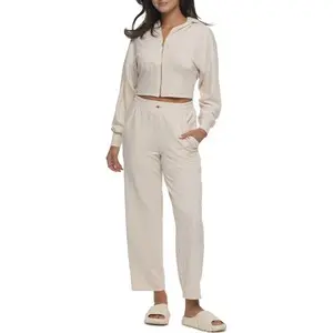 Felina Emery Hoodie & Pants Lounge Set - Heather Sand