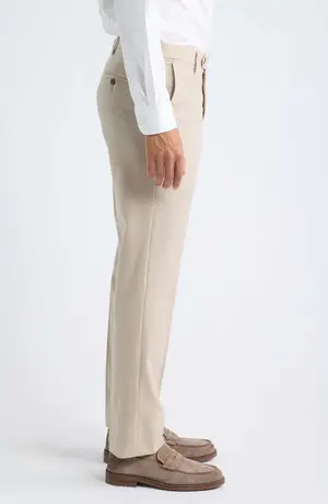 Berle Flat Front Tropical Weight Stretch Wool Dress Pants
