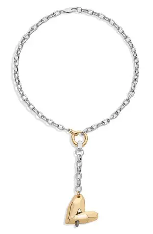 Demarson Con Amor Heart Lariat Necklace