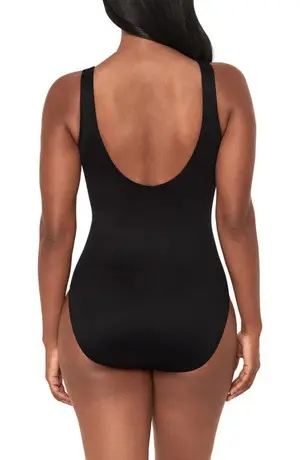 Miraclesuit Steel Magnolias Regatta High Neck One-piece Swimsuit - Black/multi