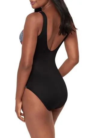 Miraclesuit Steel Magnolias Regatta High Neck One-piece Swimsuit - Black/multi