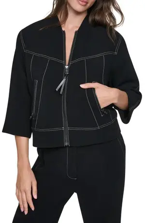Dkny Contrast Stitch Jacket Black