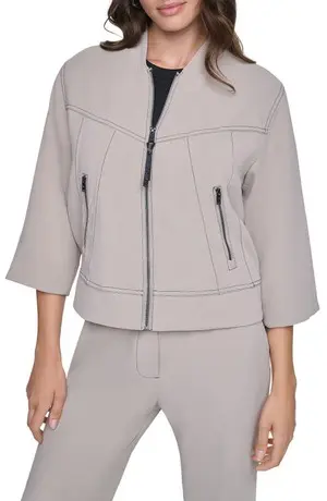 Dkny Contrast Stitch Jacket - Putty