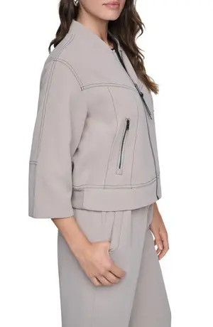 Dkny Contrast Stitch Jacket - Putty