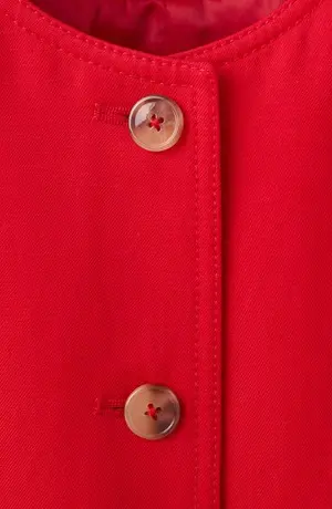Mango Button Vest - Red