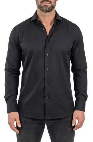 MACEOO Einstein Contemporary Fit Button-up Shirt - Black
