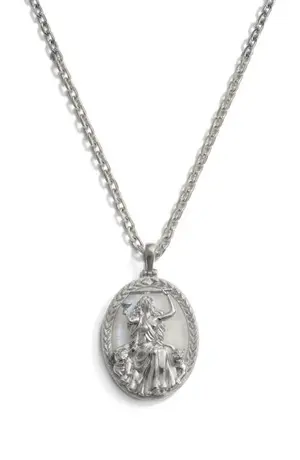 AWE INSPIRED Spellbound Circe Coin Pendant Necklace - Metallic Silver