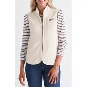 Vineyard Vines Bonfire High Pile Fleece Vest - Marshmallow