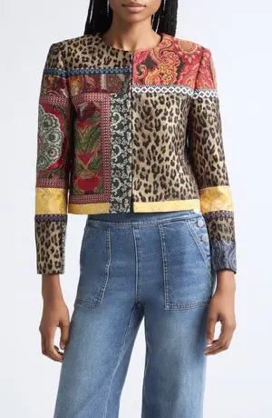 Alice + Olivia Kidman Patchwork Jacket - Multi
