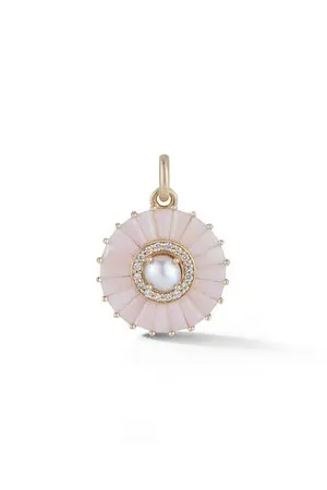 STORROW Emily Charm With And White Pearl - Pink Opal