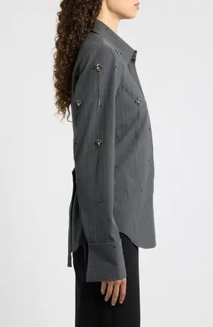 Kobi Halperin Bridget Embellished Pinstripe Shirt