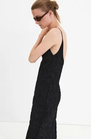 Mango Embroidered Chiffon Slipdress