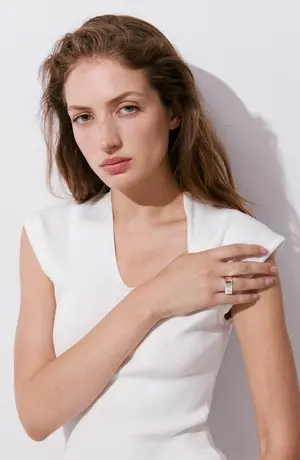 Mango V-neck Knit Top - White