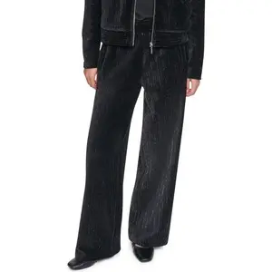 Dkny Metallic Velvet Wide Leg Pants Black