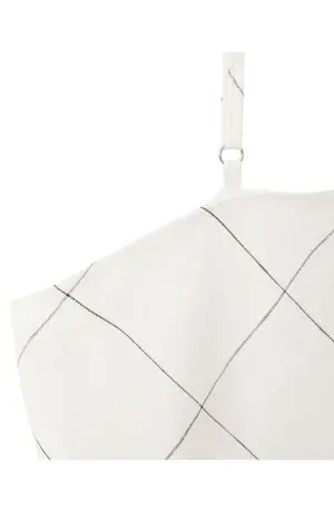 Mango Check Linen Halter Top