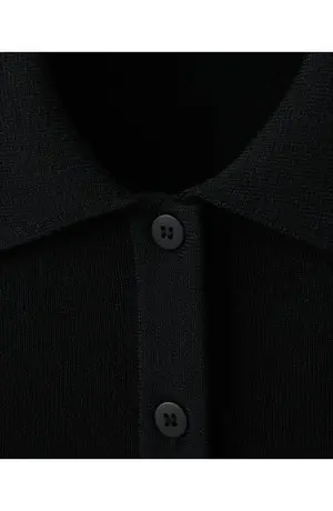 Mango Ribbed Polo Cardigan With Short Sleeves