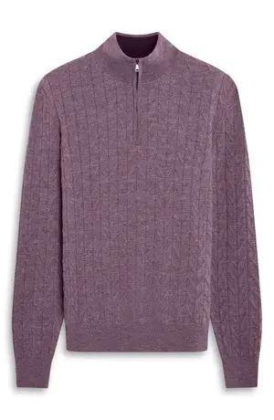 Bugatchi Half Zip Merino Wool Sweater