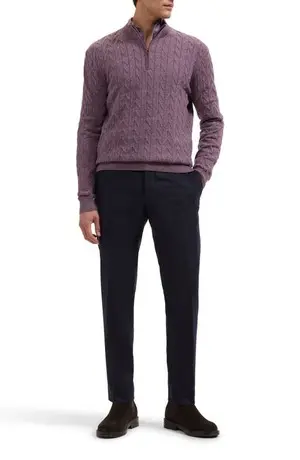 Bugatchi Half Zip Merino Wool Sweater