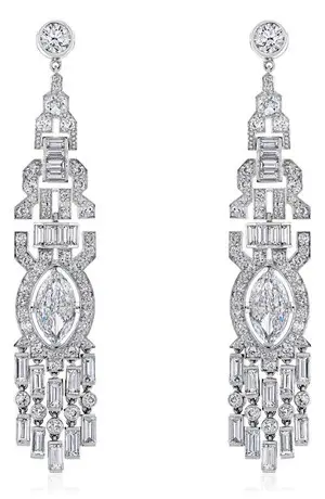 MINDI MOND Haute Joaillerie Platinum Diamond Drop Earrings - Platinum/diamond